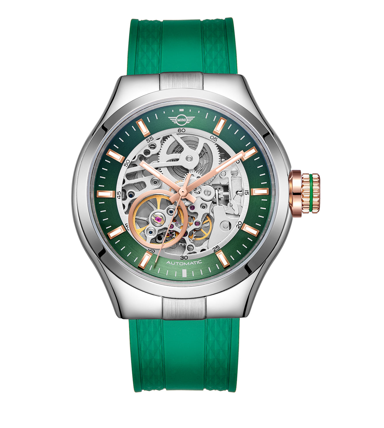 Skeleton (Silicon Strap) - Green – MINI Cooper Watches