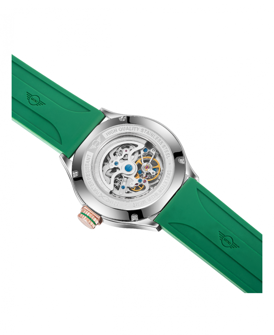 Skeleton (Silicon Strap) - Green – MINI Cooper Watches