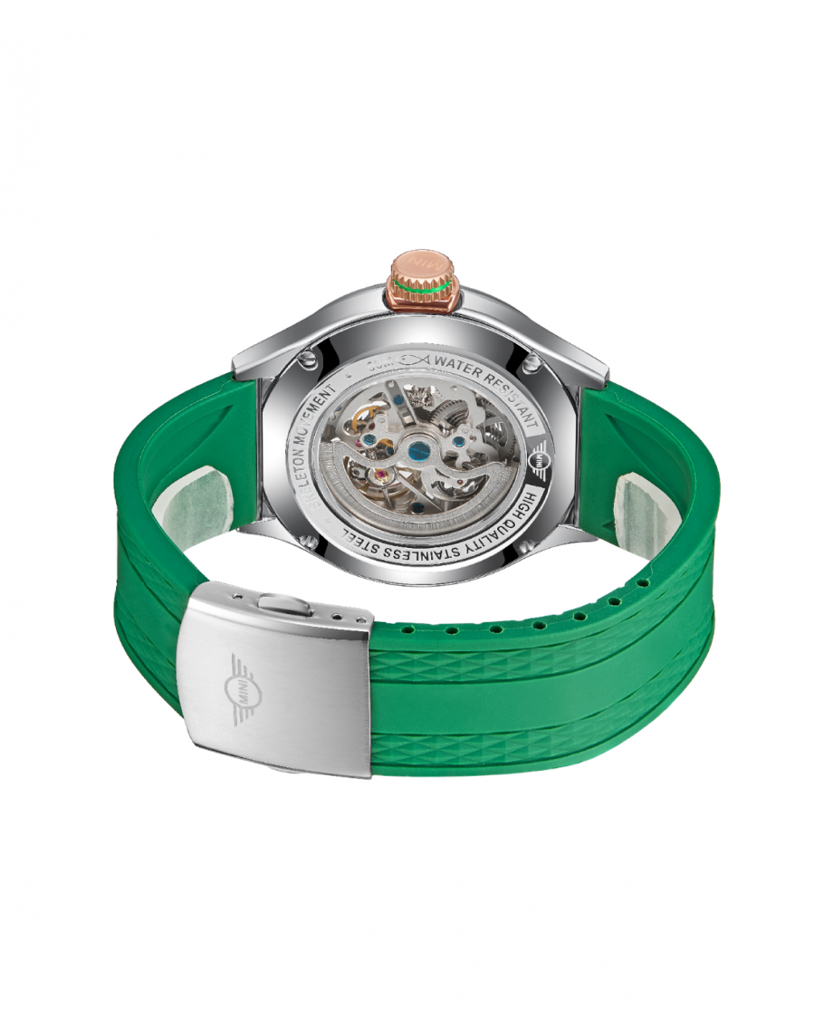 Skeleton (Silicon Strap) - Green – MINI Cooper Watches