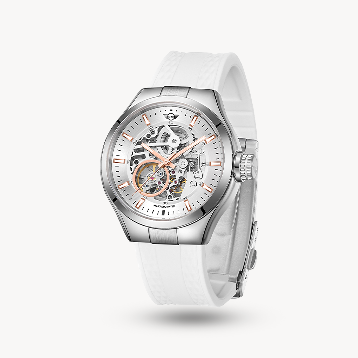 Skeleton (Silicon Strap) - White – MINI Cooper Watches