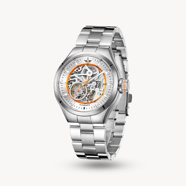 Skeleton (Steel Bracelet) - Orange – MINI Cooper Watches